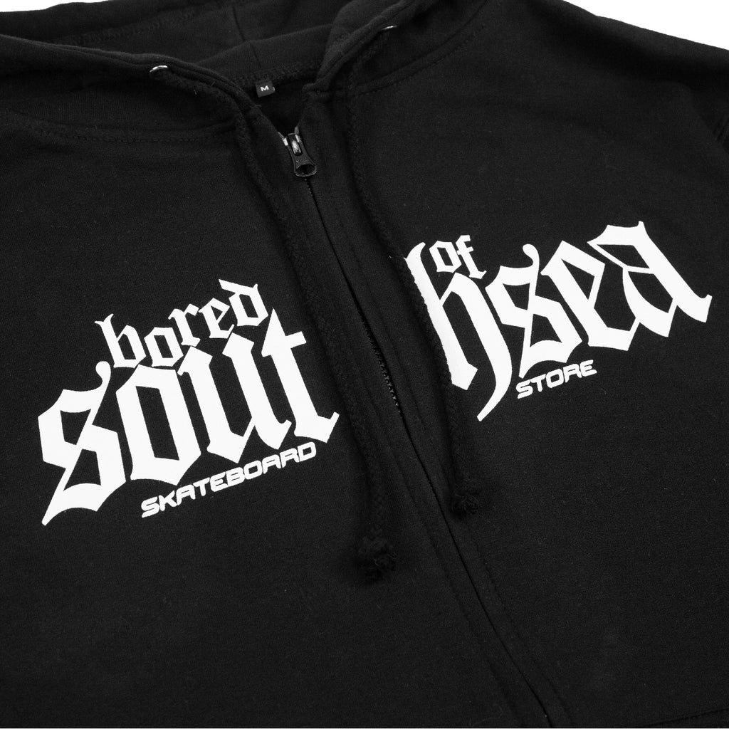 Gothic Zip Hoodie in Black by Bored of Southsea | Bored of Southsea