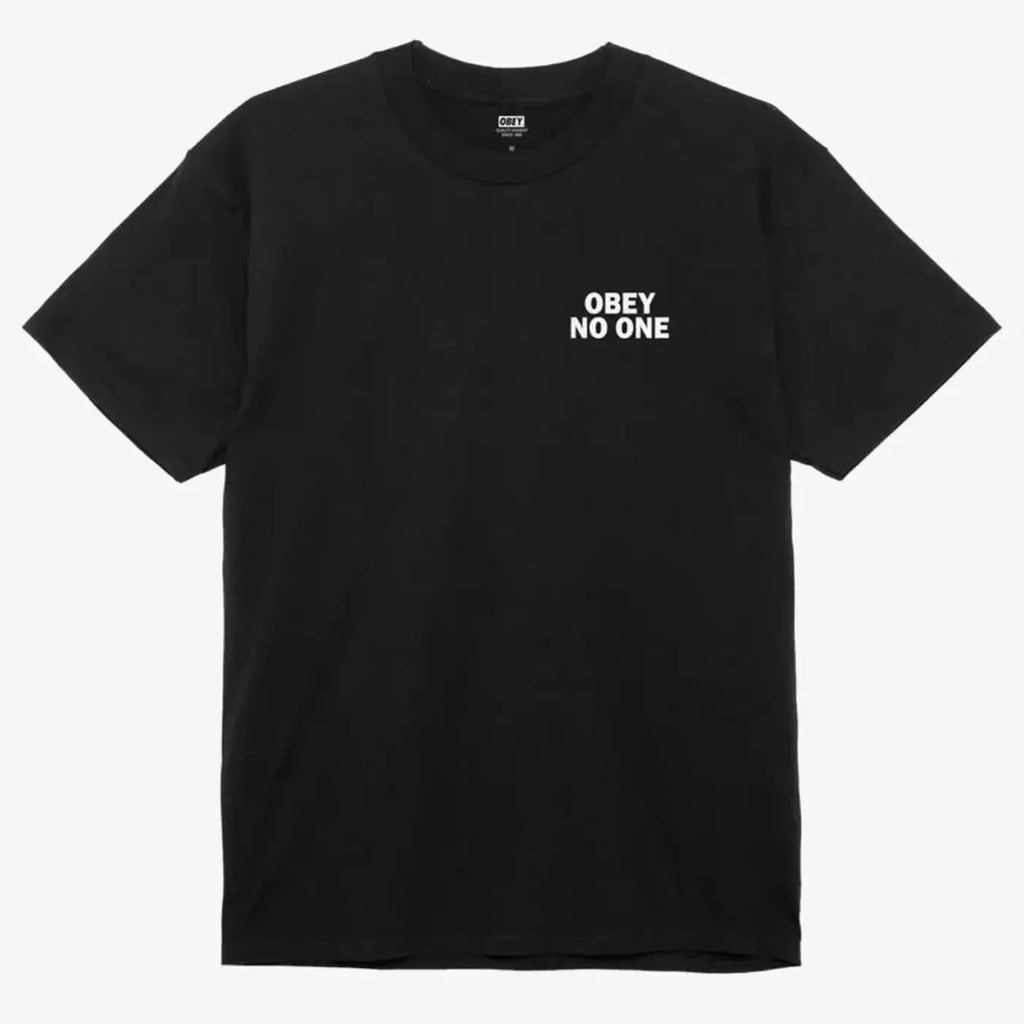 No One T Shirt in Black by Obey | Bored of Southsea